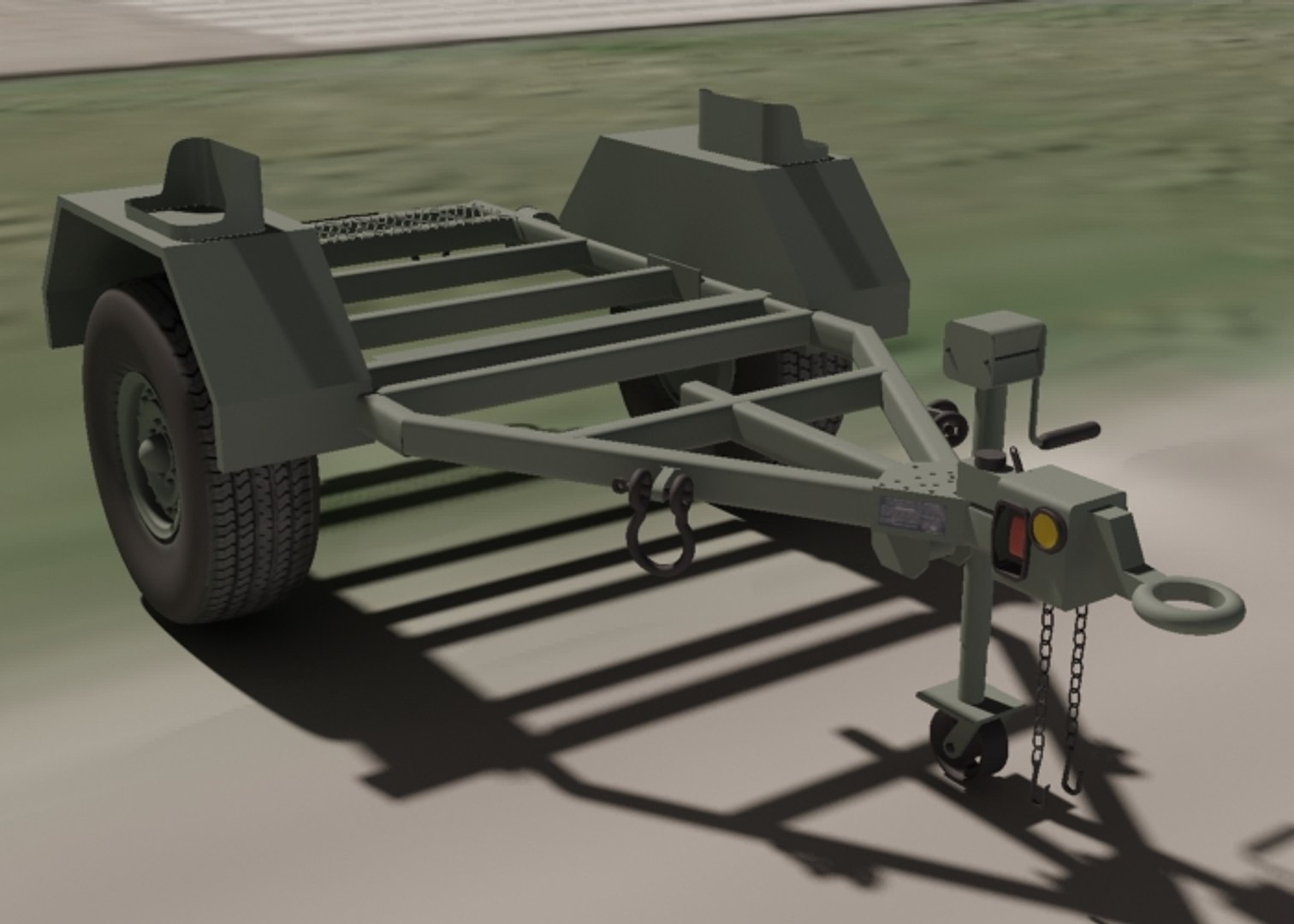 6 Military Trailer Set 3d Model