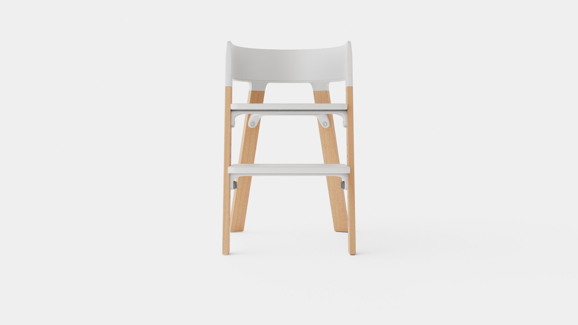 3D Model Stokke Steps Complete Chair White Seat - TurboSquid 2244042