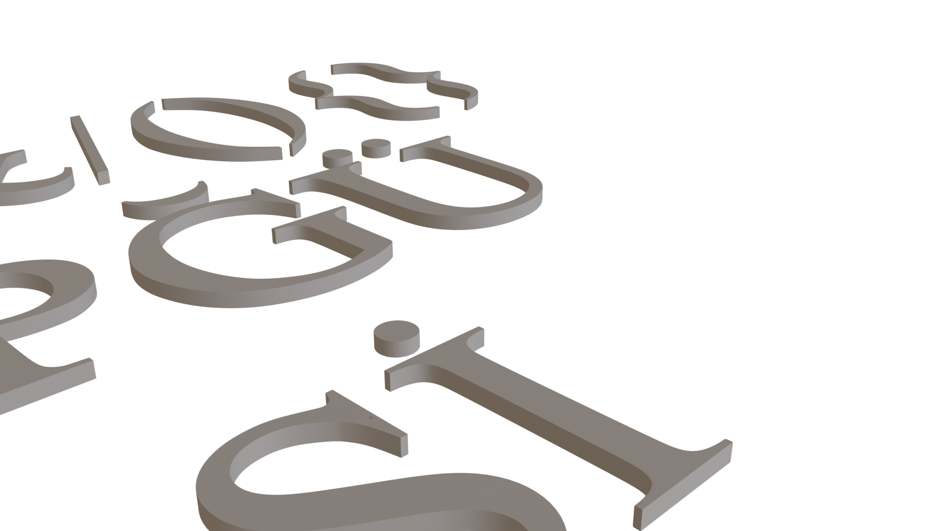 3D Letters New Roman Numbers - TurboSquid 1559902