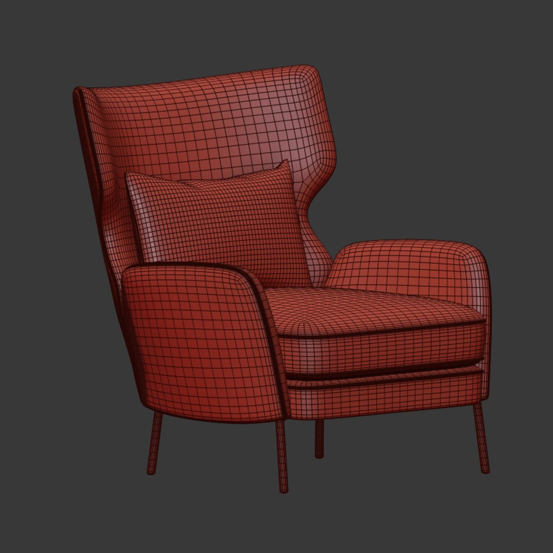 3D Alex Navy Blue Velvet Model - TurboSquid 1550156