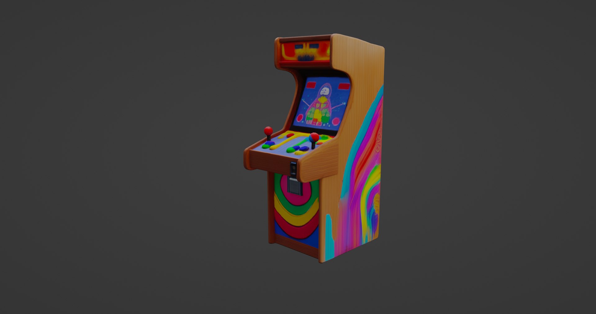 Vibrant Retro Arcade Machine 3D Model - TurboSquid 2344365