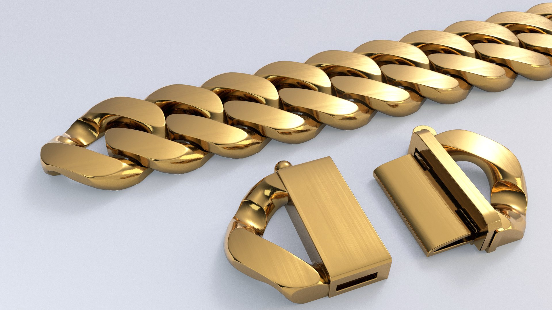 3D Model Cuban Chain - 1mm Size Stone - Including Render Scene 3D Model ...