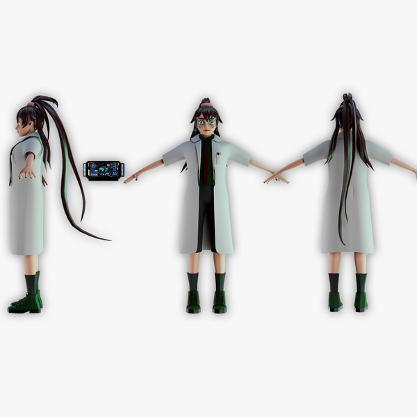 modelo 3d Modelo 3D de Tech Girl, perfecto para animación de juegos ...