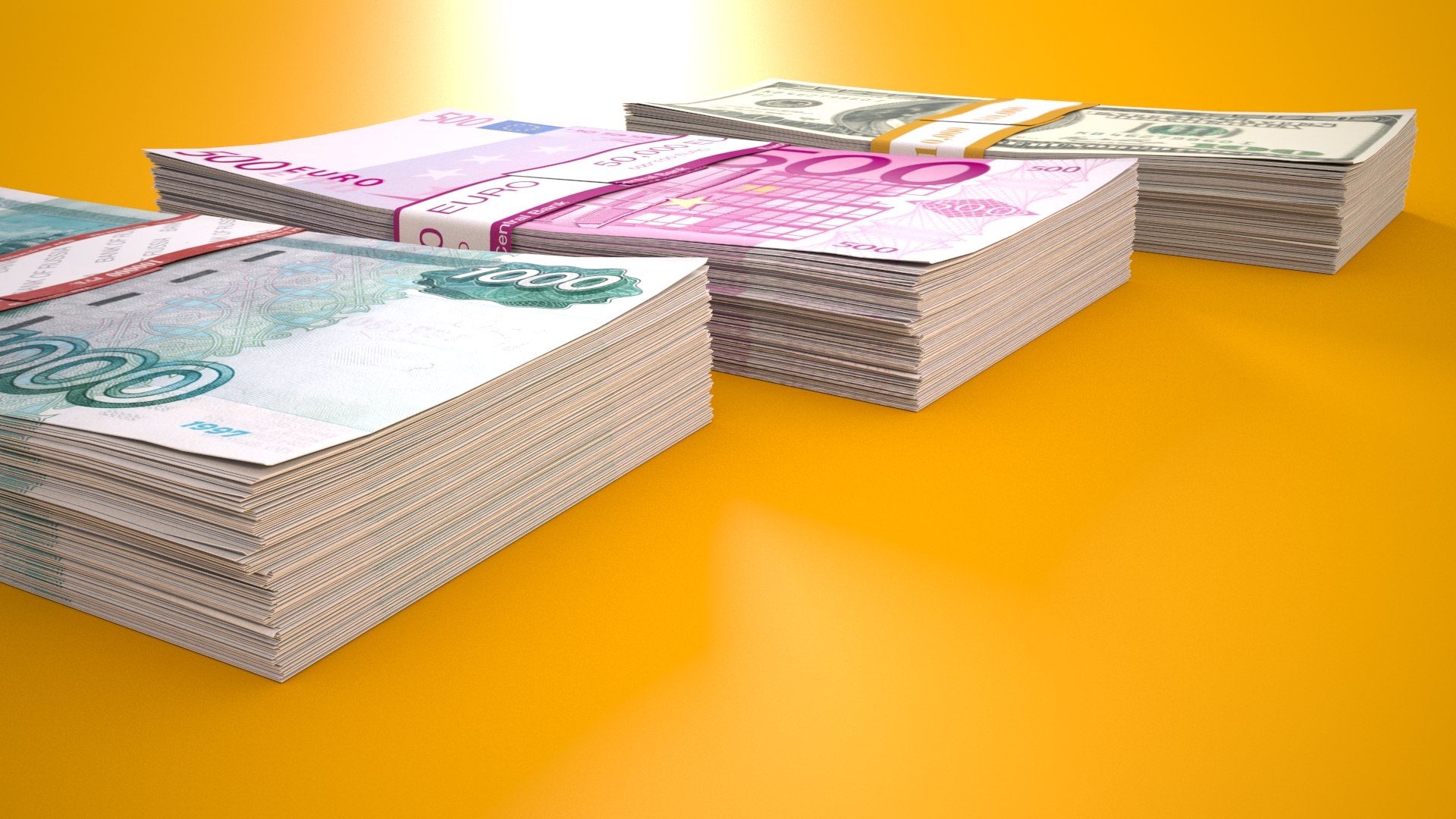 3d stack banknotes model