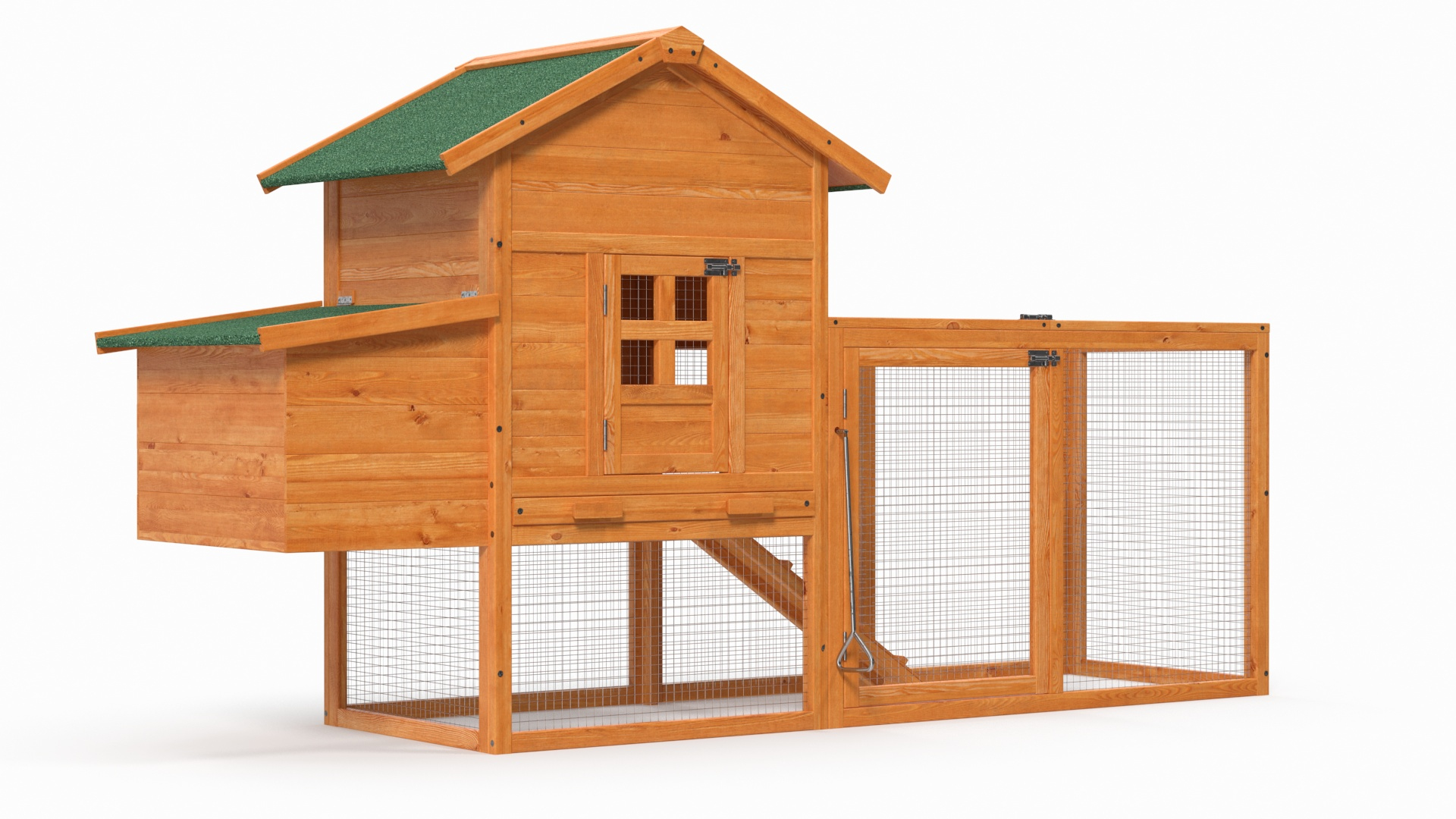 Wooden Small Chicken Coop with Chicken Run Empty 3D model - TurboSquid ...