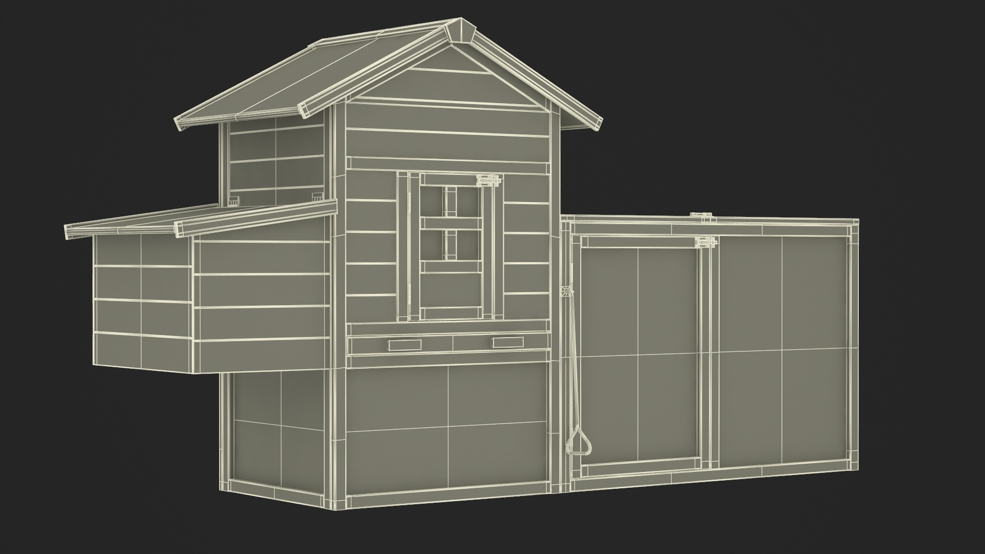 Wooden Small Chicken Coop with Chicken Run Empty 3D model - TurboSquid ...