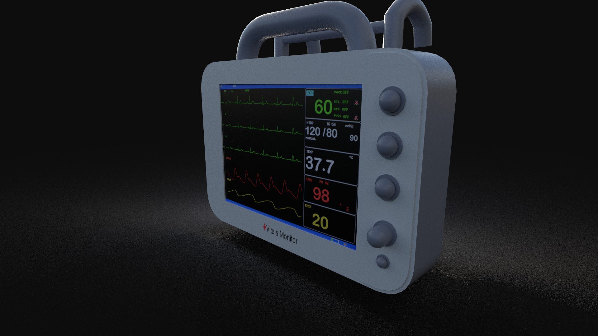 Vitals Monitor 3D model - TurboSquid 1846116