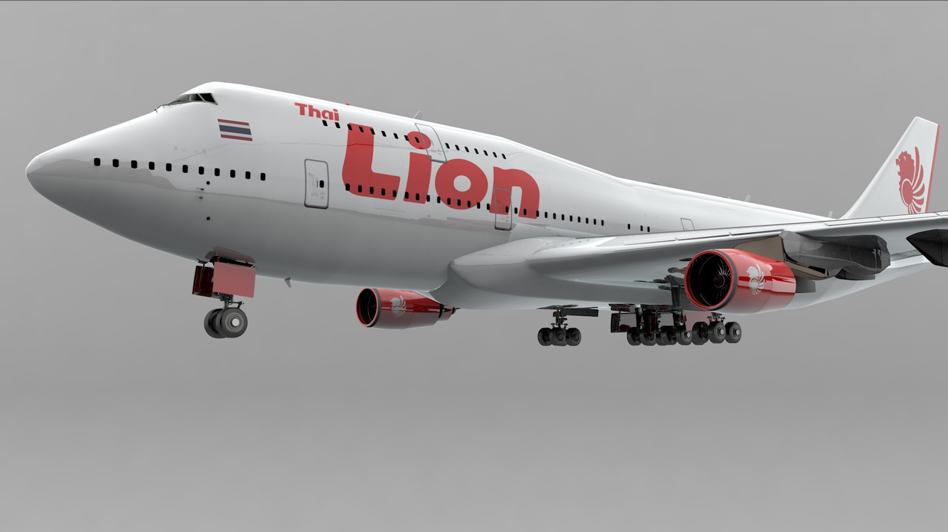 Boeing 747 Thai Lion 3D Model - TurboSquid 1603493