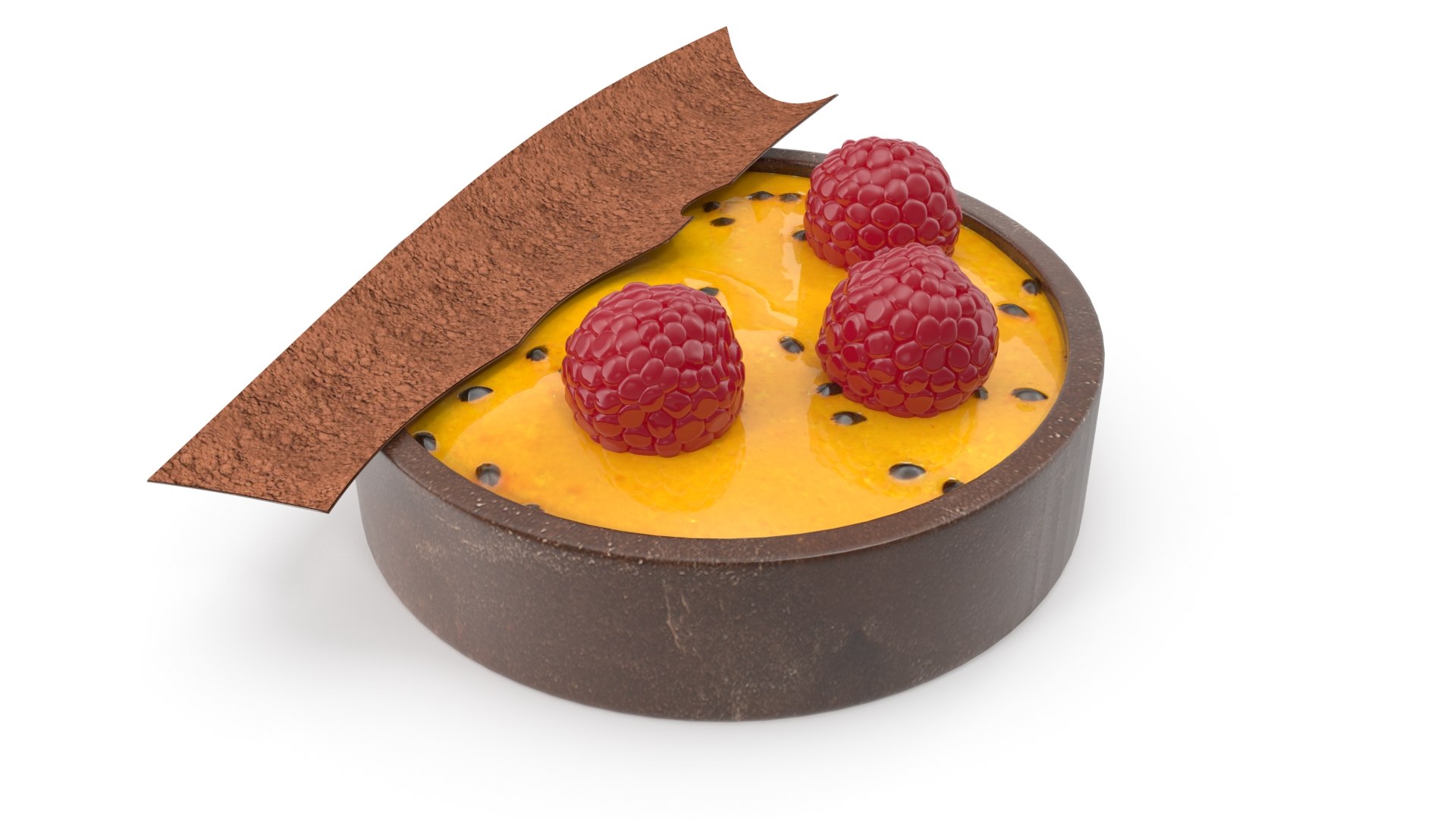 3D Passion Fruit Raspberry Tart - TurboSquid 2052030