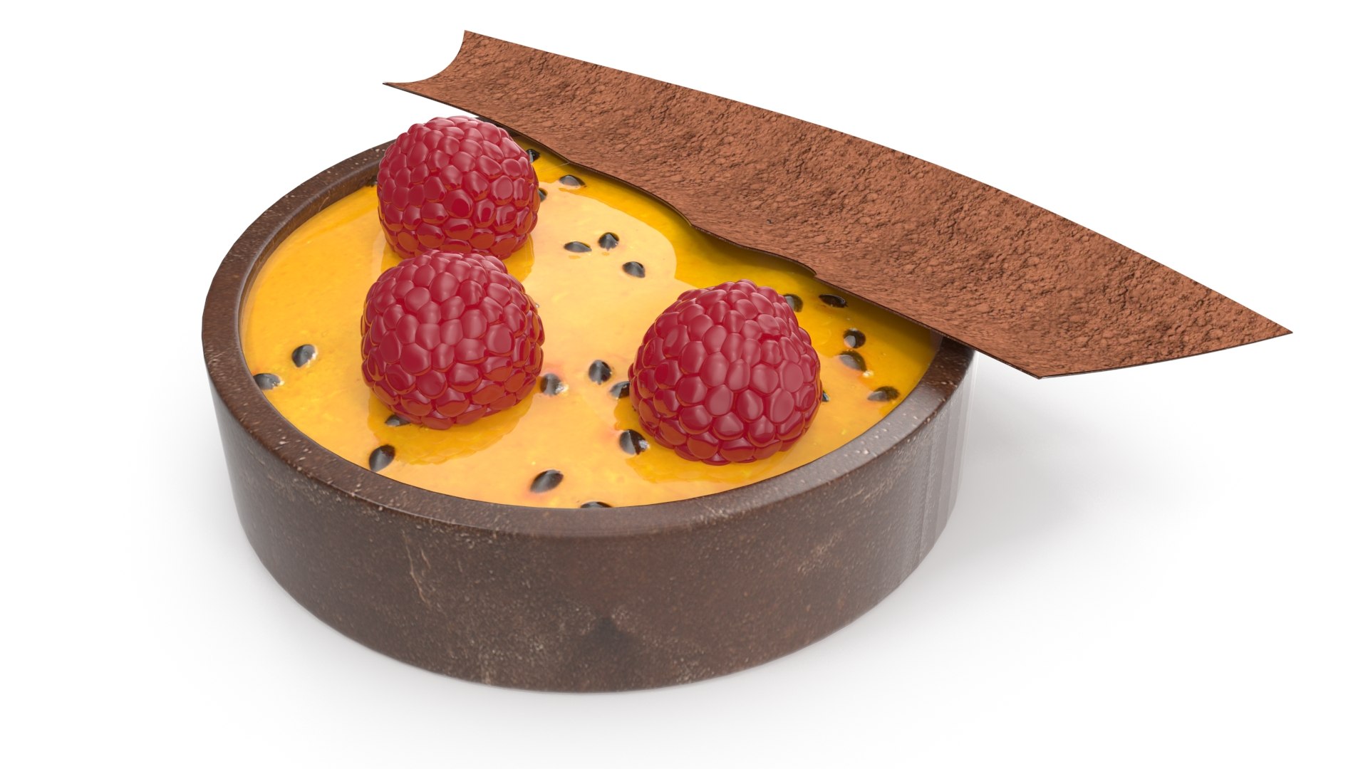 3D Passion Fruit Raspberry Tart - TurboSquid 2052030