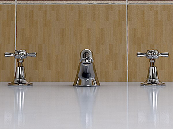 aquabrass polished moen 3d model