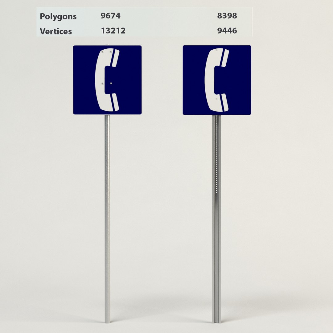 3d Telephone Sign Model