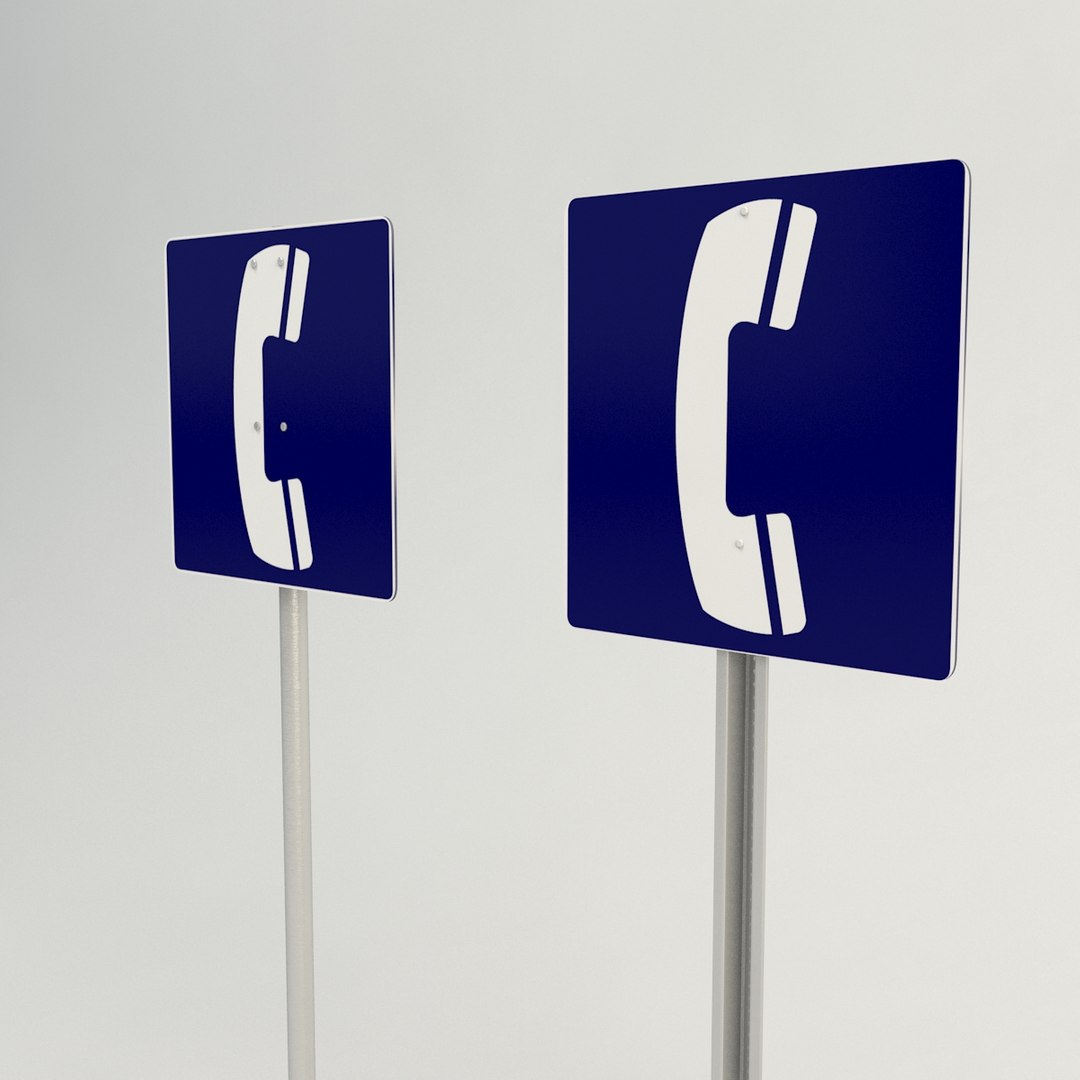 3d Telephone Sign Model