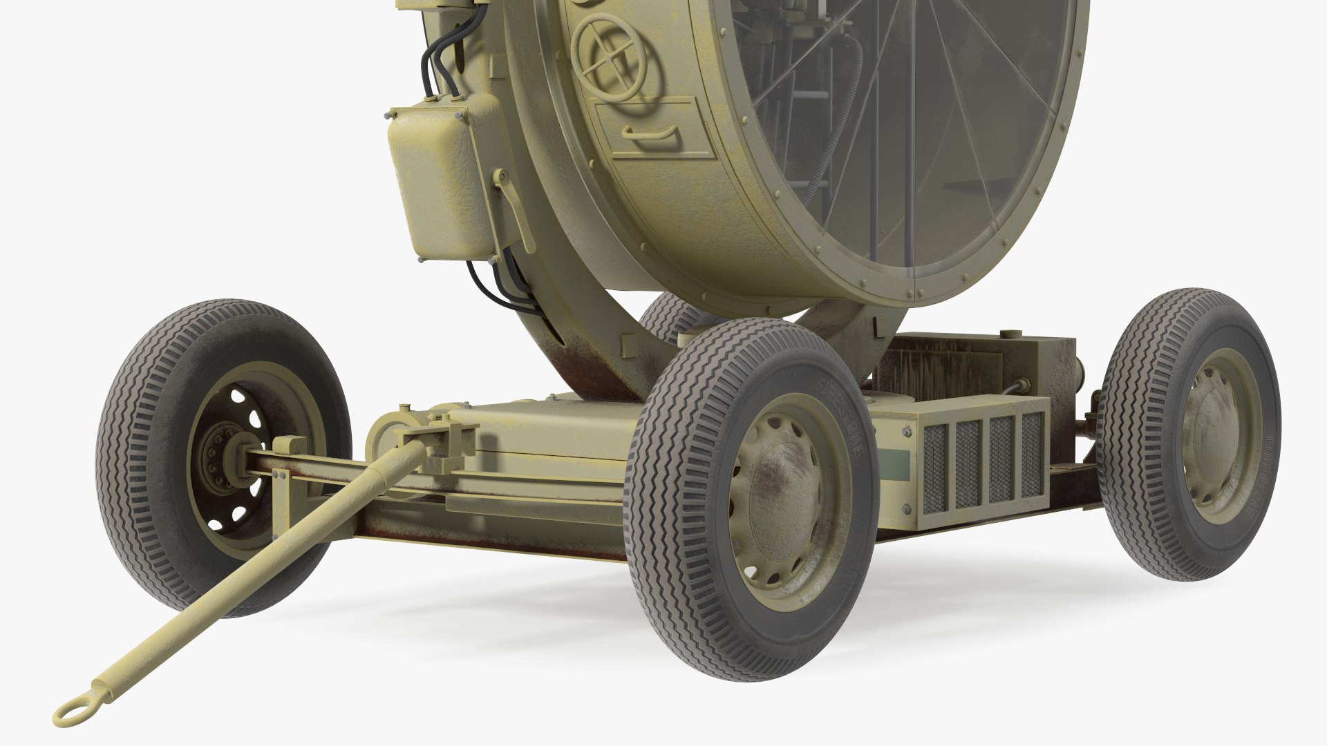 3D Wheeled Military Searchlight Old Rigged Model - TurboSquid 1966211