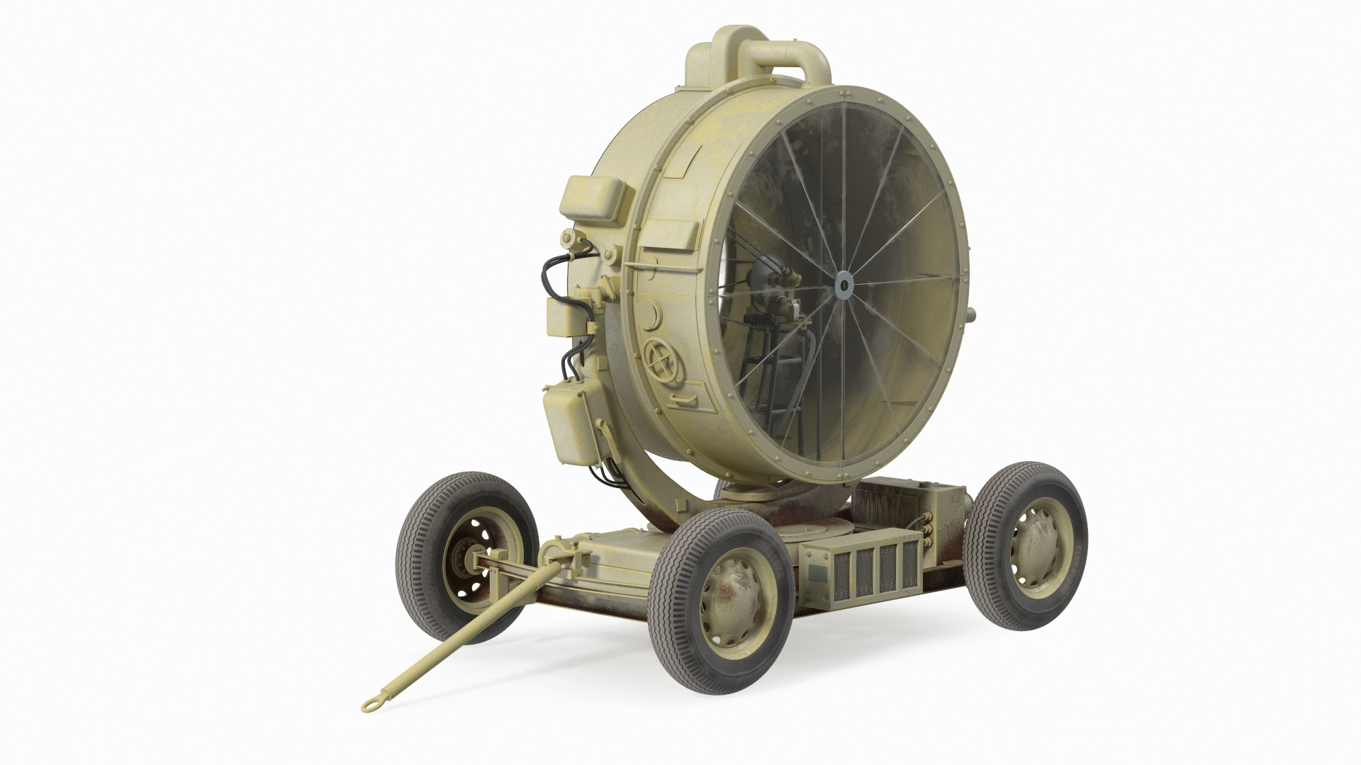3D Wheeled Military Searchlight Old Rigged Model - TurboSquid 1966211