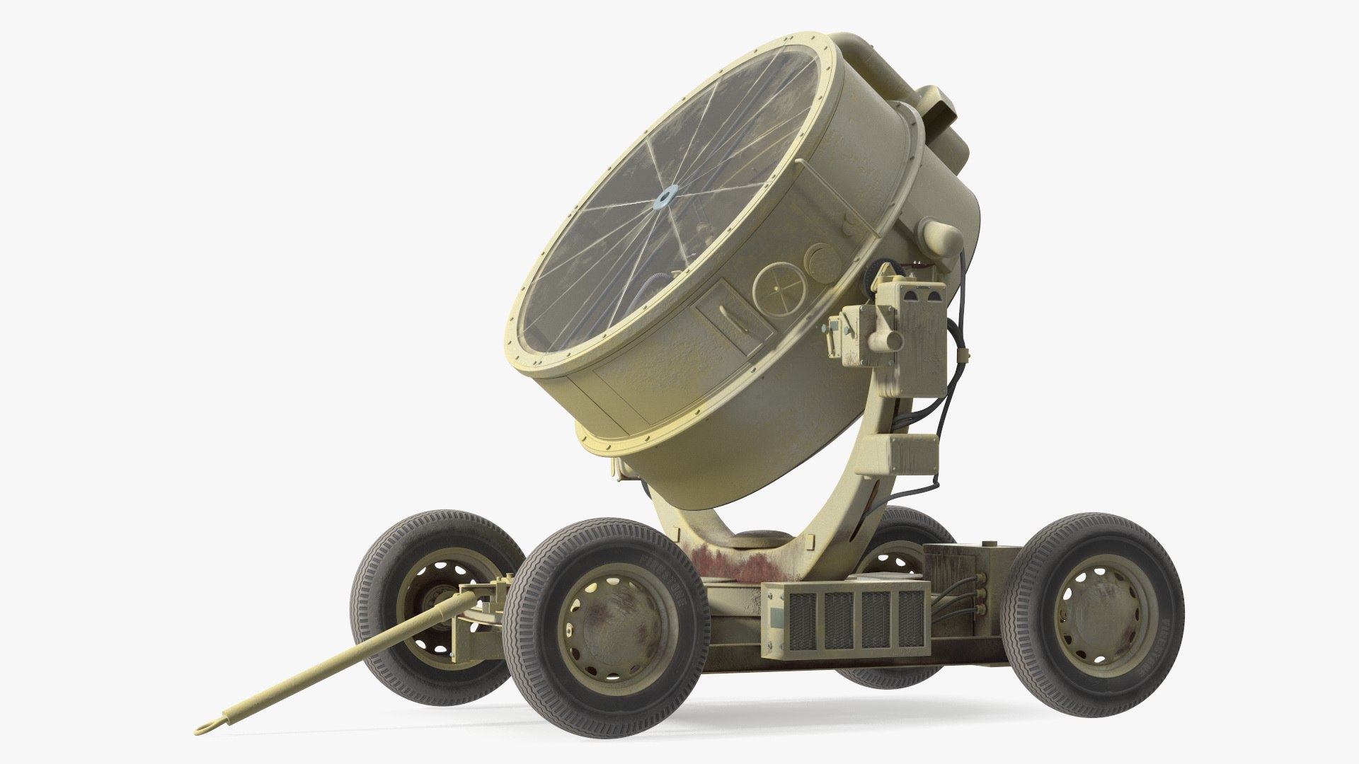 3D Wheeled Military Searchlight Old Rigged Model - TurboSquid 1966211