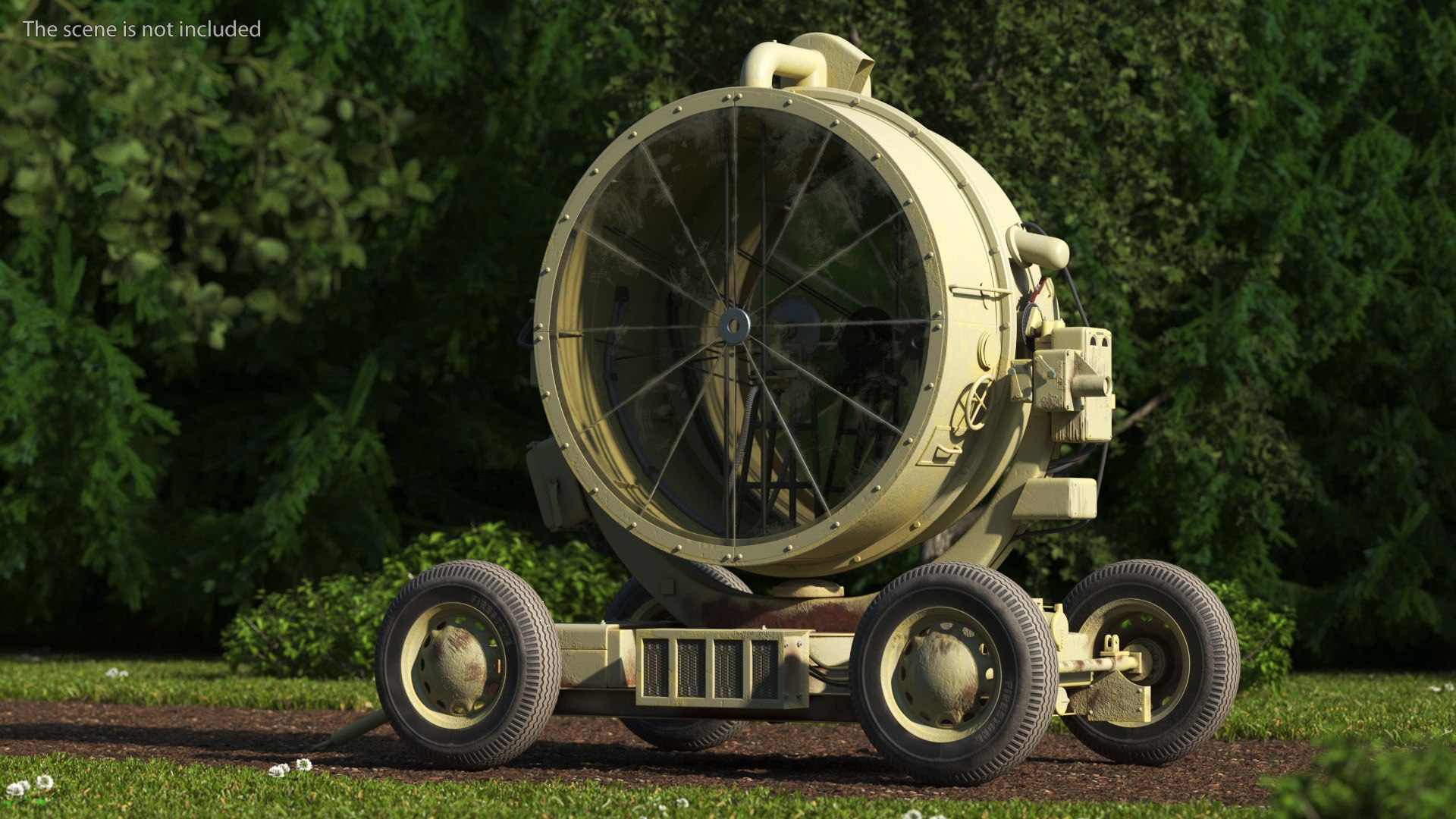 3D Wheeled Military Searchlight Old Rigged Model - TurboSquid 1966211