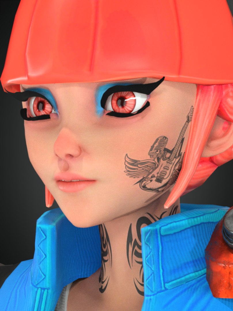 Cartoon Rigged Cute Dance Girl-Freya Character 3D Model 3D Model ...