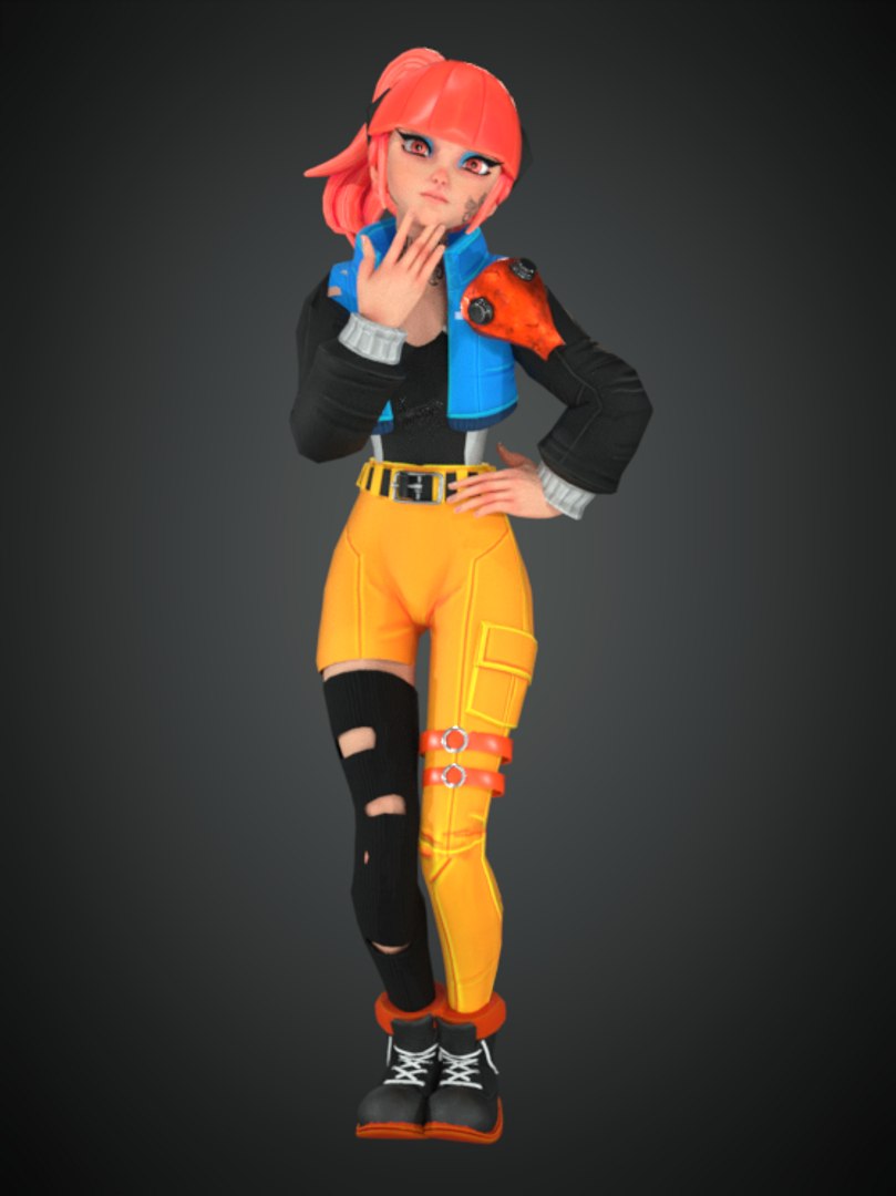 Cartoon Rigged Cute Dance Girl-Freya Character 3D Model 3D Model ...