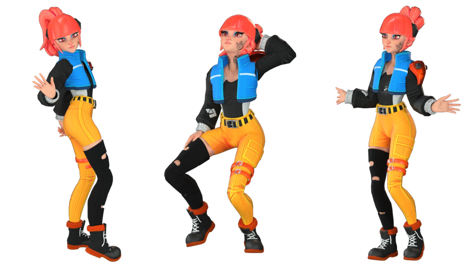 Cartoon Rigged Cute Dance Girl-Freya Character 3D Model 3D Model ...