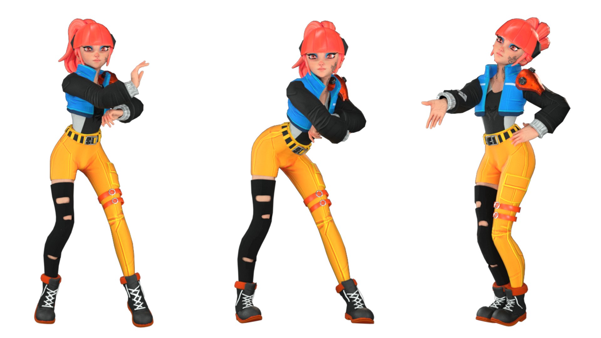 Cartoon Rigged Cute Dance Girl-Freya Character 3D Model 3D Model ...