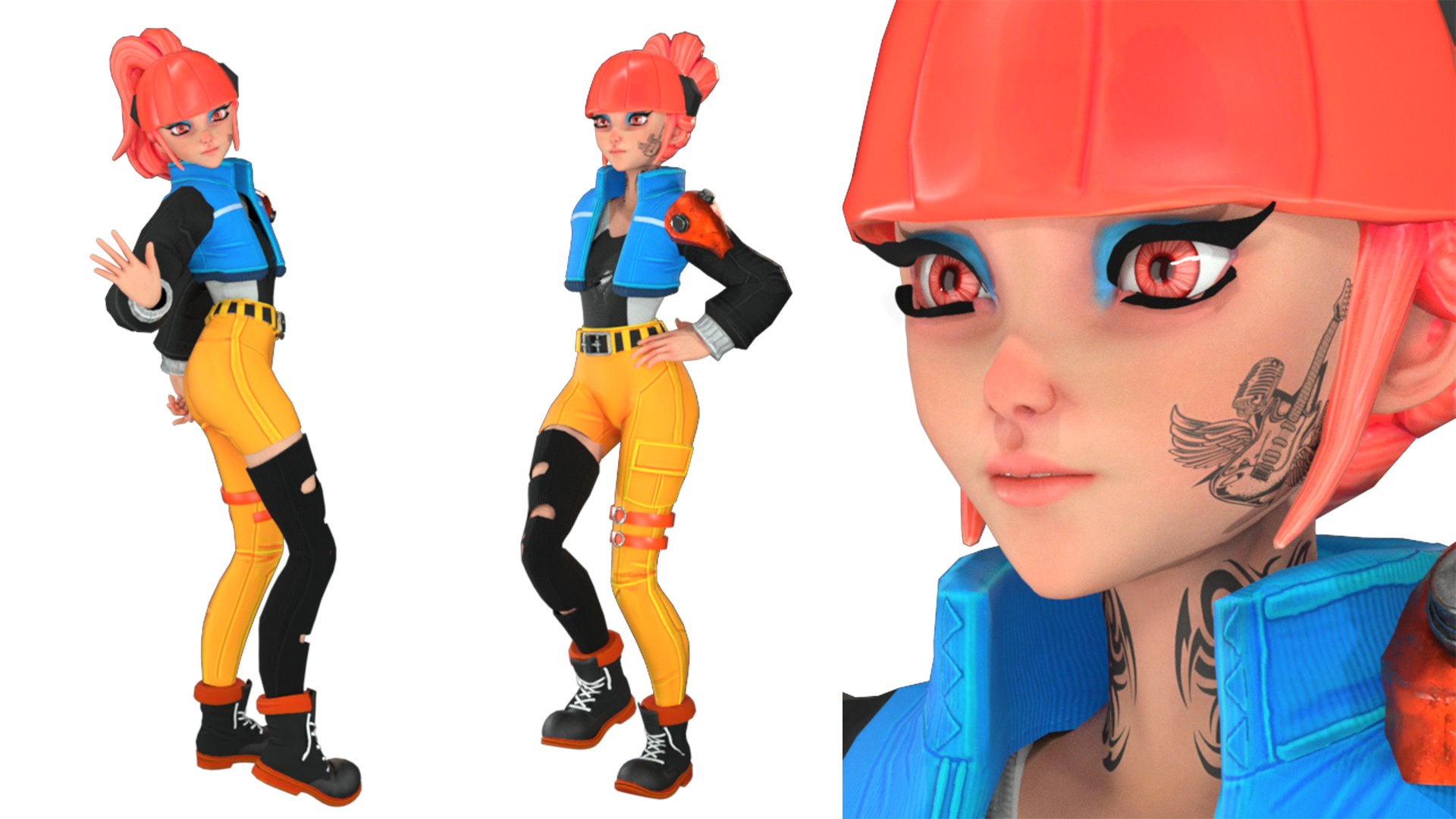 Cartoon Rigged Cute Dance Girl-Freya Character 3D Model 3D Model ...