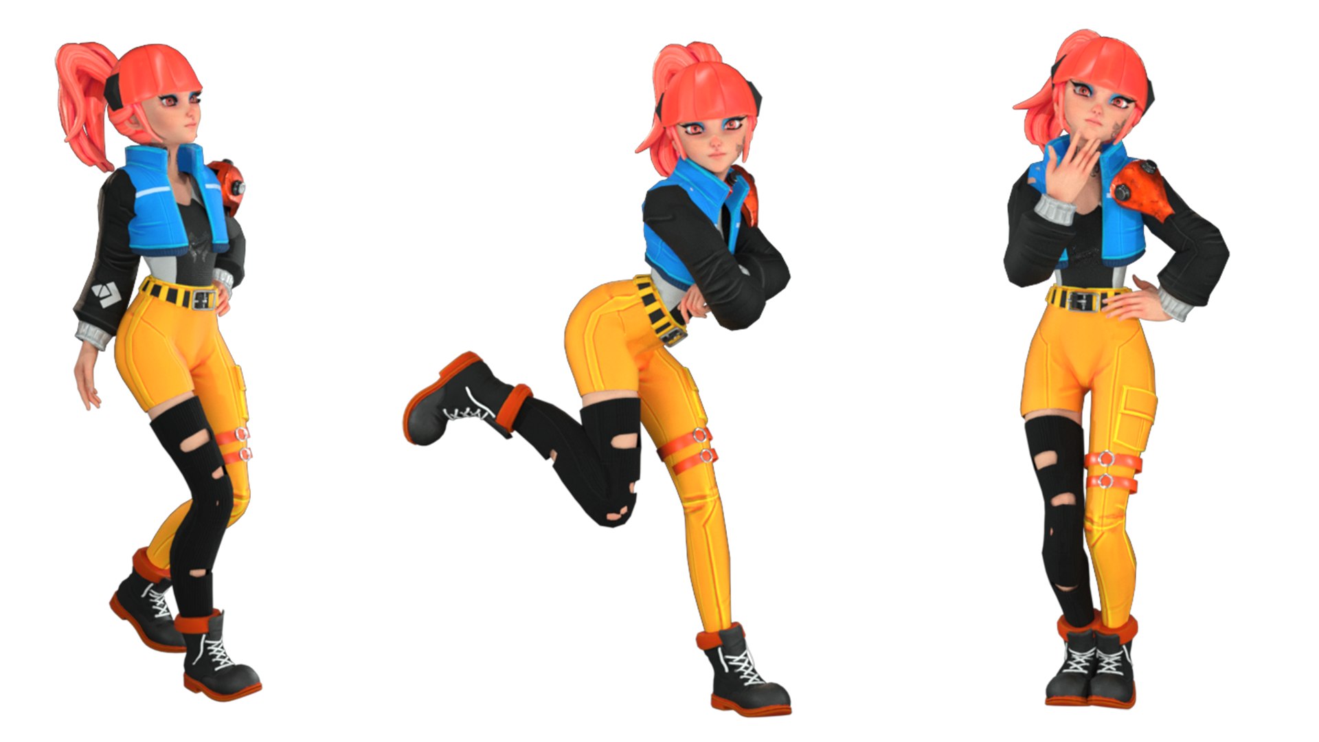 Cartoon Rigged Cute Dance Girl-Freya Character 3D Model 3D Model ...