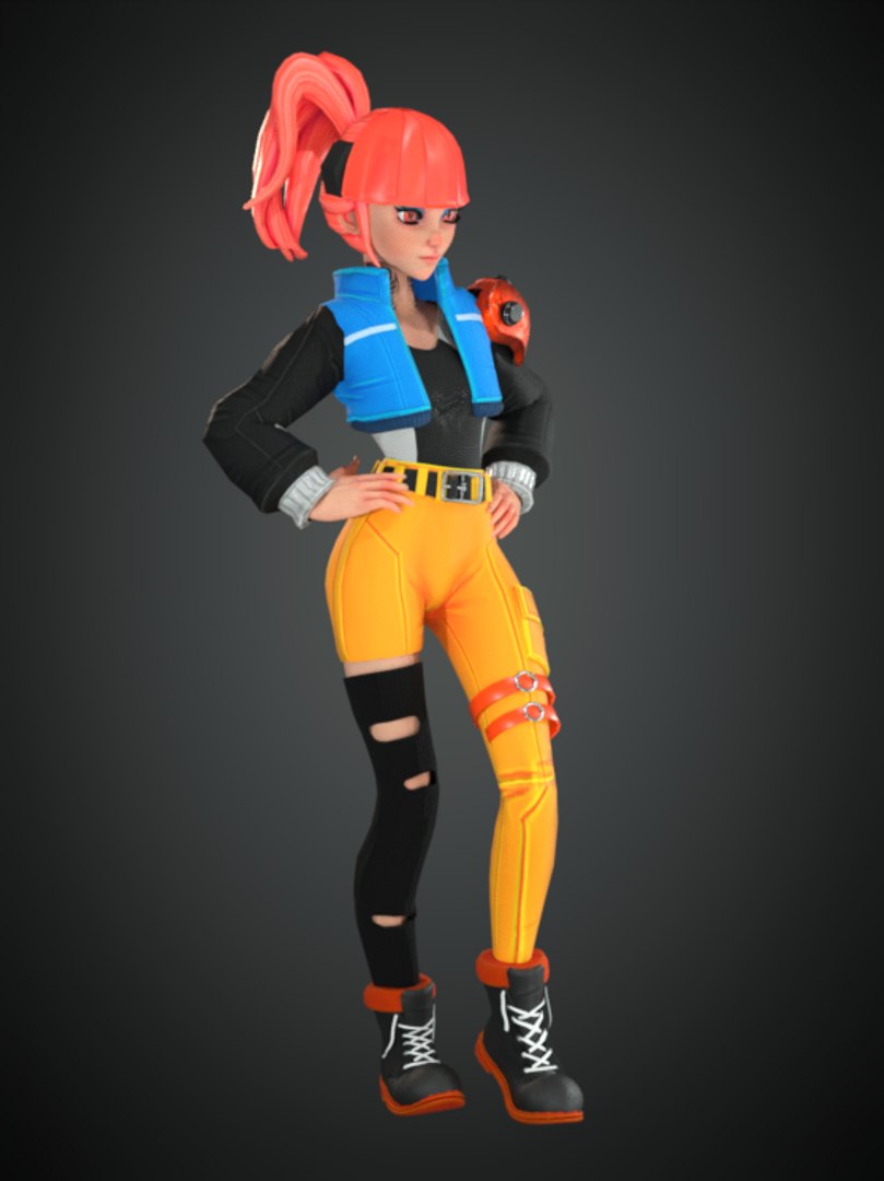 Cartoon Rigged Cute Dance Girl-Freya Character 3D Model 3D Model ...