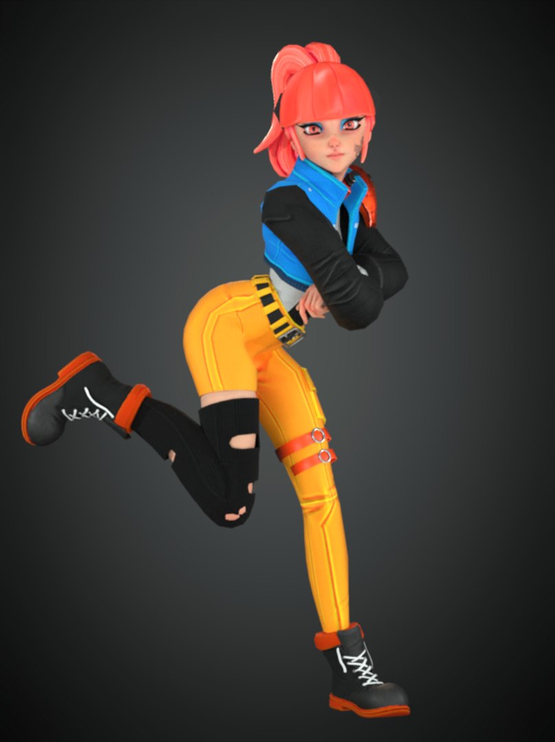 Cartoon Rigged Cute Dance Girl-Freya Character 3D Model 3D Model ...