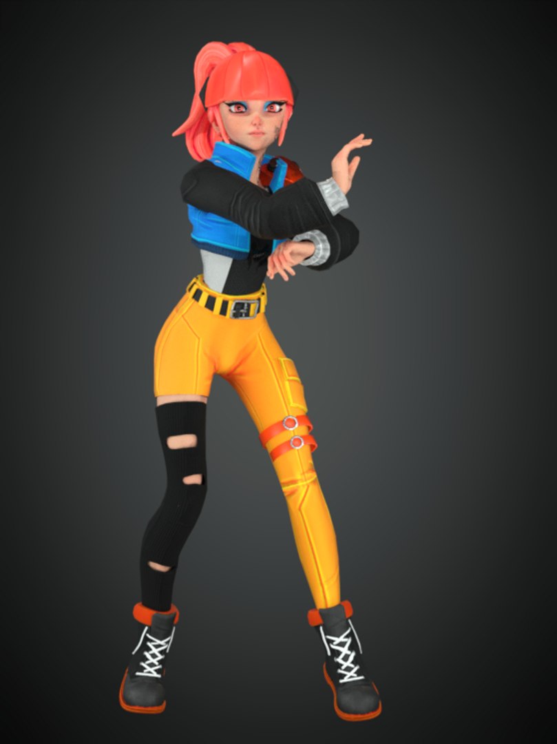 Cartoon Rigged Cute Dance Girl-Freya Character 3D Model 3D Model ...