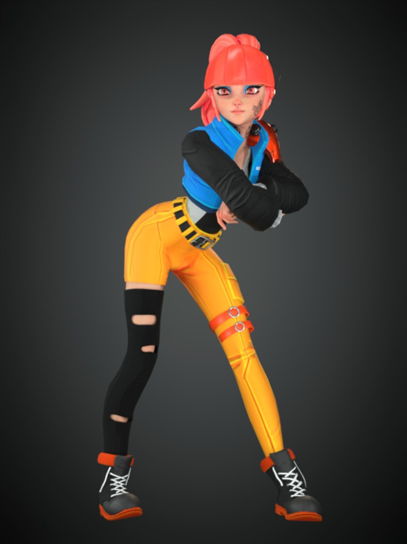 Cartoon Rigged Cute Dance Girl-Freya Character 3D Model 3D Model ...