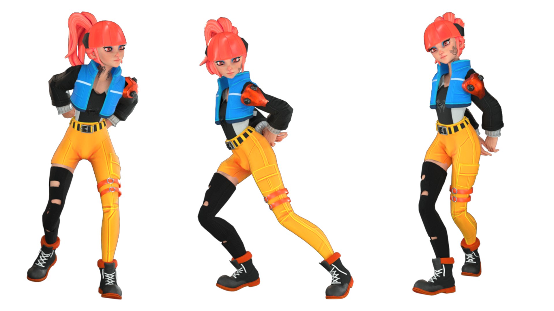 Cartoon Rigged Cute Dance Girl-Freya Character 3D Model 3D Model ...