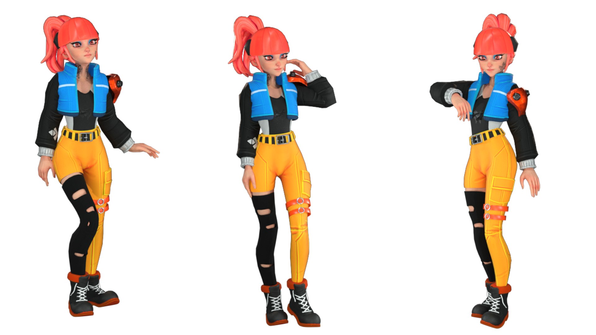 Cartoon Rigged Cute Dance Girl-Freya Character 3D Model 3D Model ...