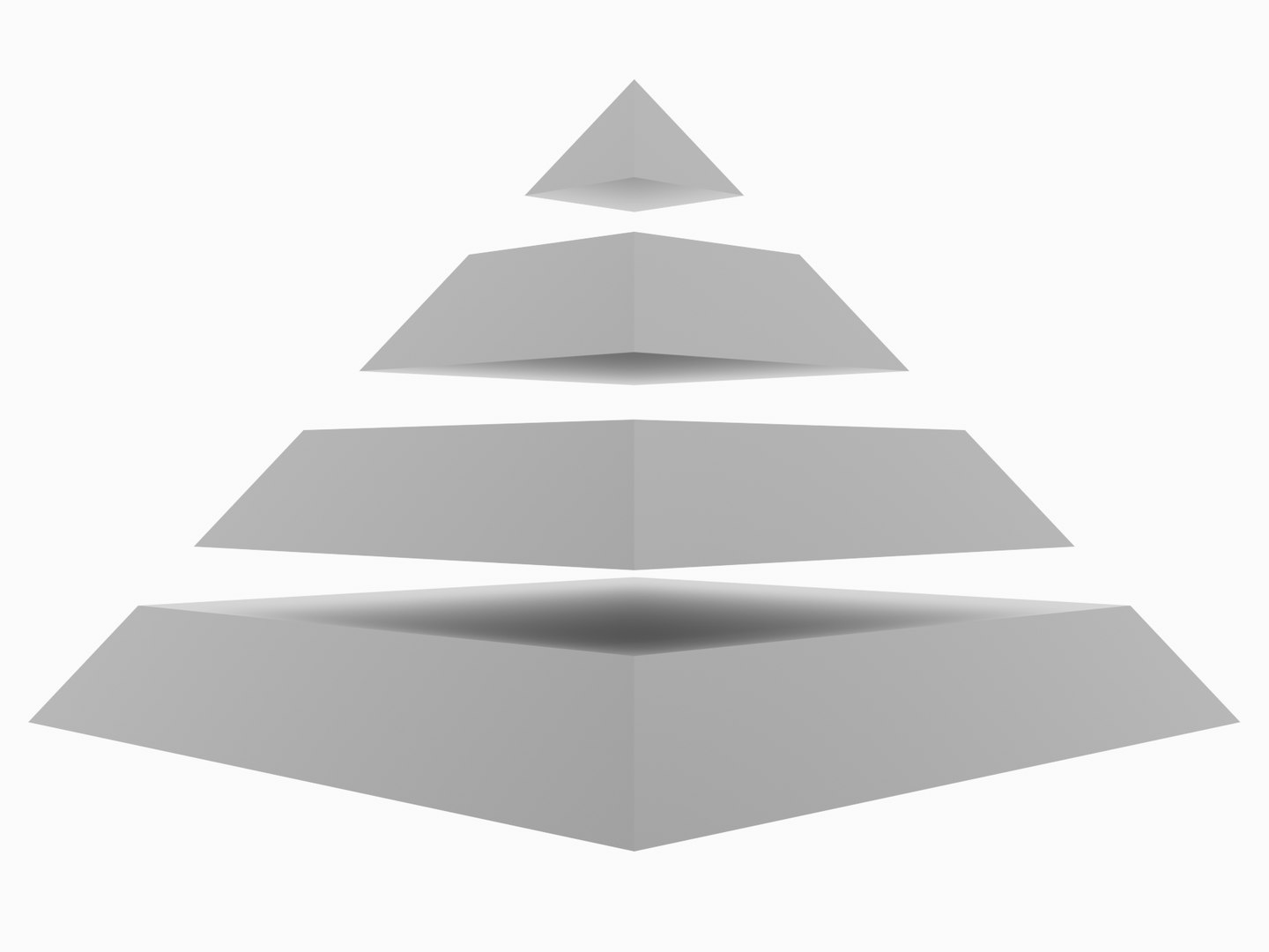 Pyramid Separated Into 4 Parts Model - TurboSquid 2038289