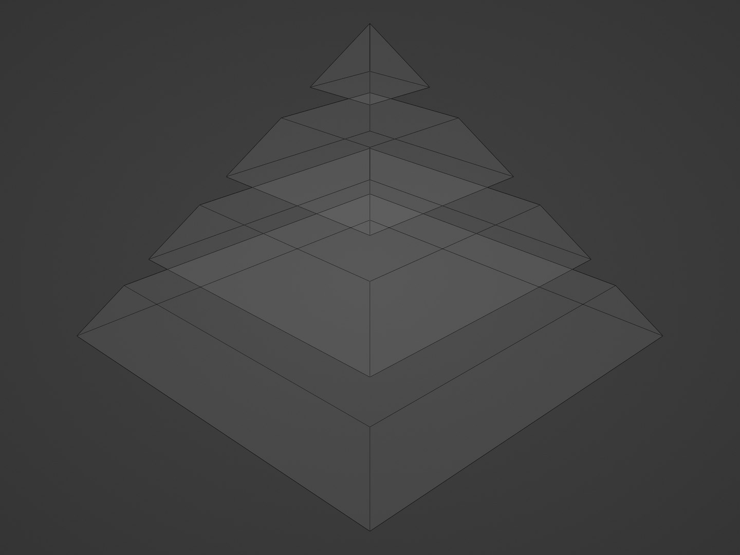 Pyramid Separated Into 4 Parts Model - TurboSquid 2038289