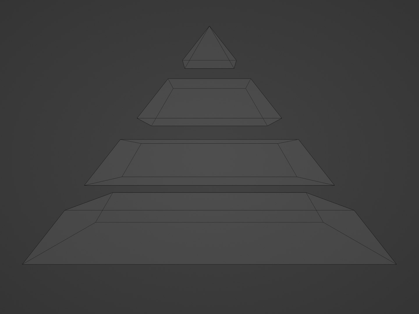 Pyramid Separated Into 4 Parts Model - TurboSquid 2038289