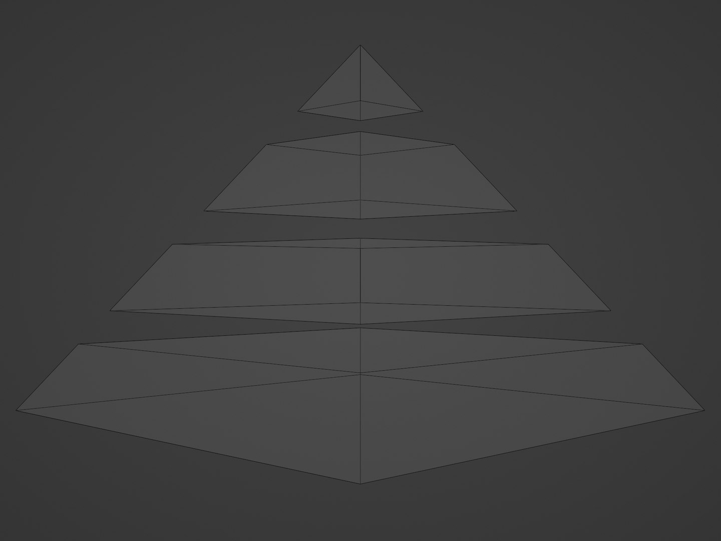 Pyramid Separated Into 4 Parts Model - TurboSquid 2038289