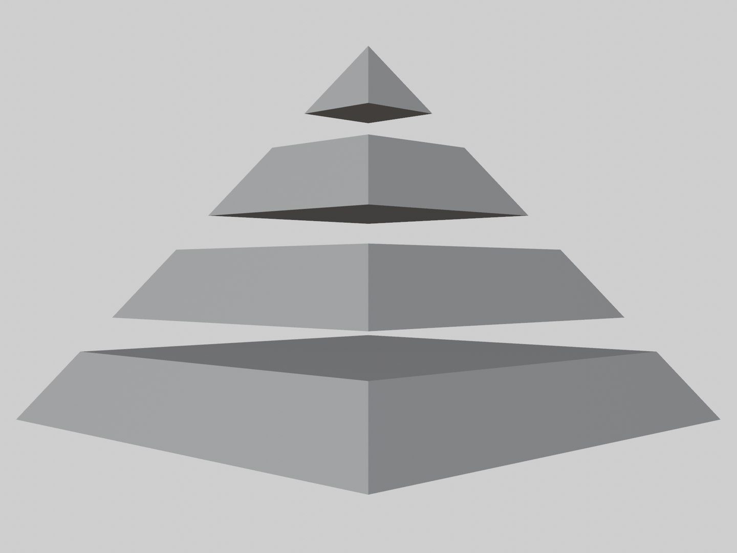Pyramid Separated Into 4 Parts Model - TurboSquid 2038289