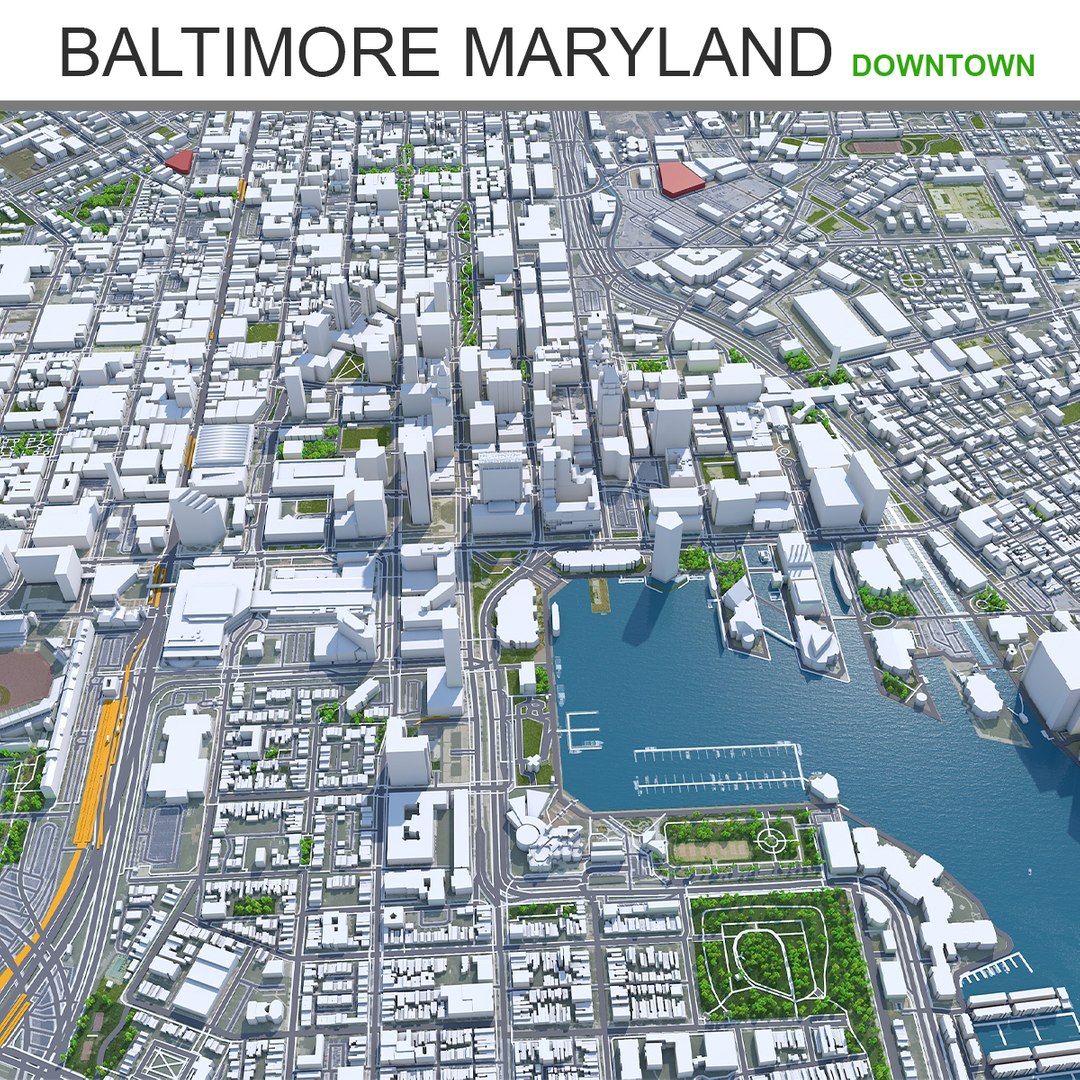 Baltimore Downtown Maryland USA 3D Model - TurboSquid 2184538
