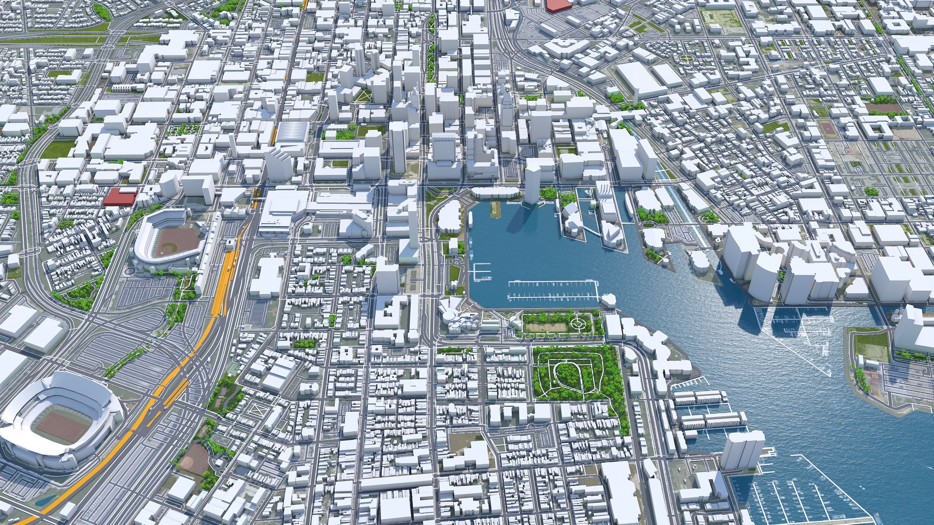 Baltimore Downtown Maryland USA 3D Model - TurboSquid 2184538