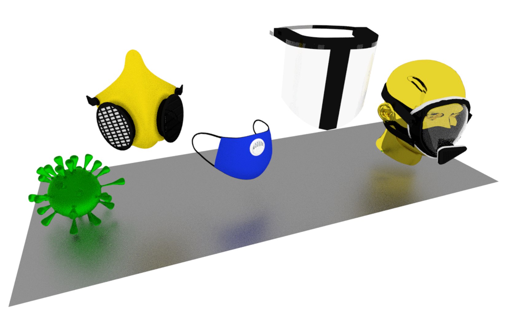Free 3D Mask Virus Model - TurboSquid 1671436