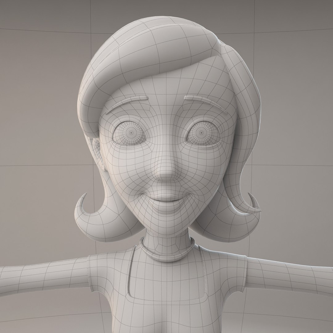 3d model cartoon woman