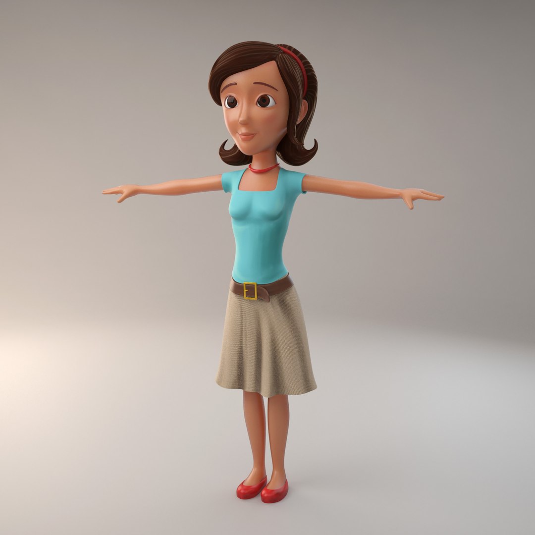 3d model cartoon woman