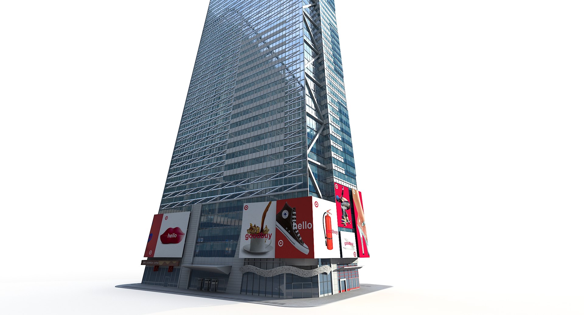 3D Times Square Tower Low Poly - TurboSquid 1816898