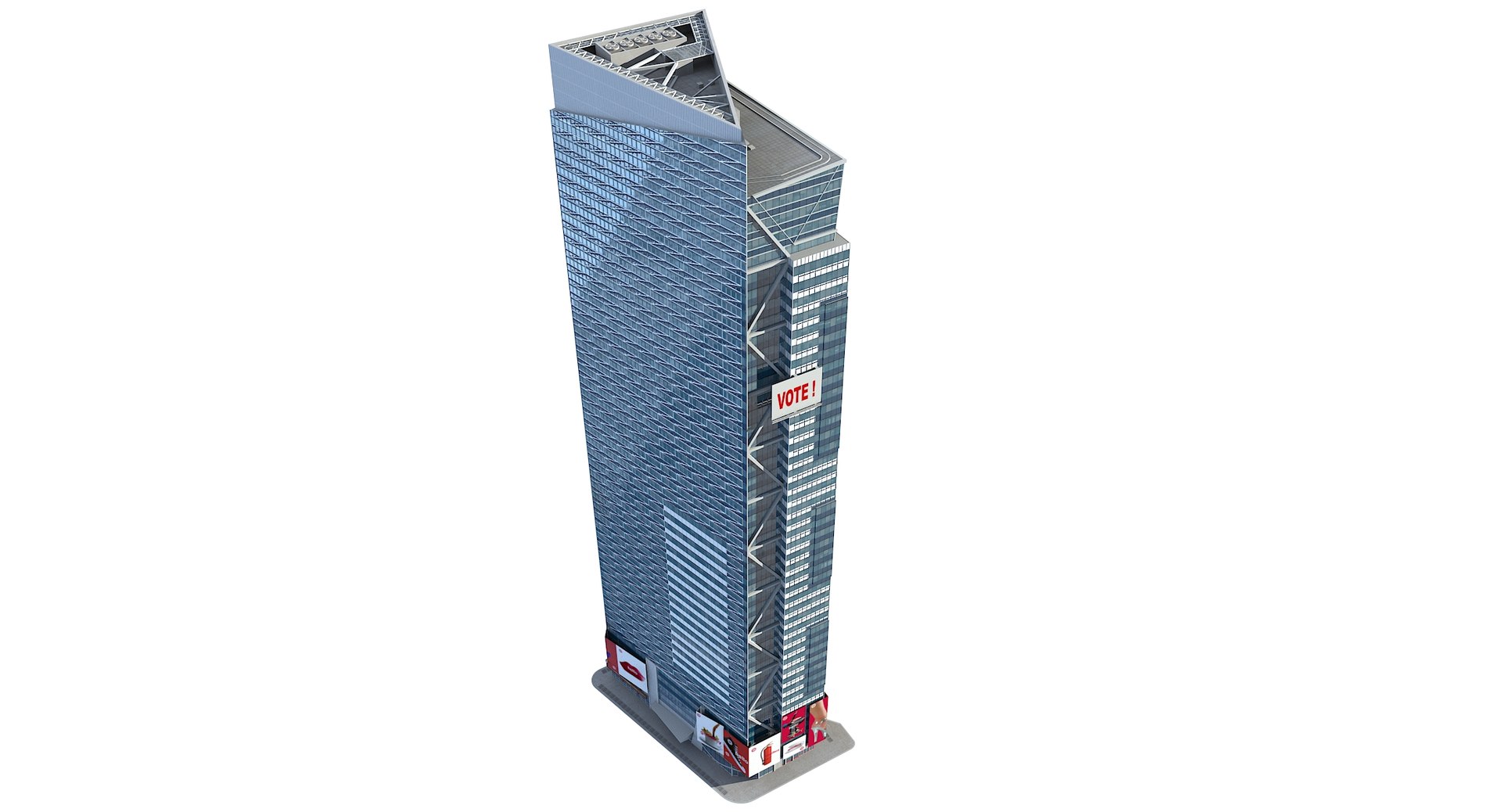 3D Times Square Tower Low Poly - TurboSquid 1816898