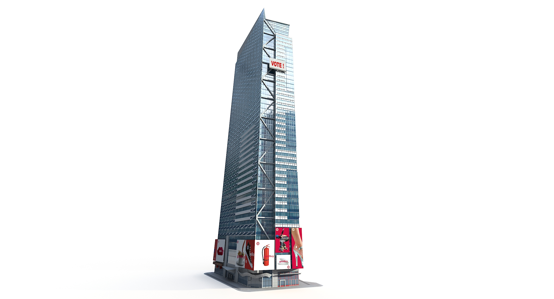 3D Times Square Tower Low Poly - TurboSquid 1816898