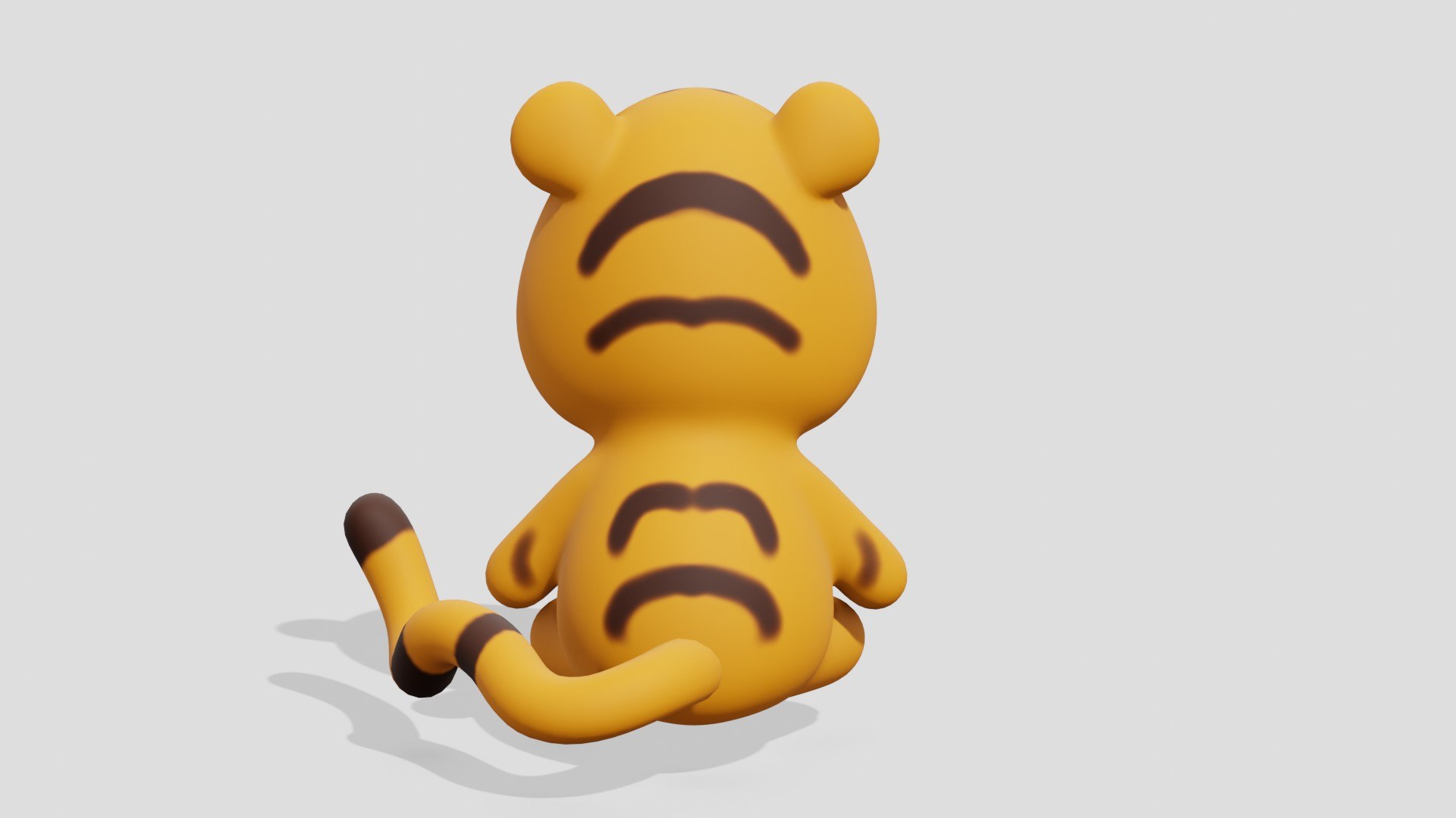 Cute Little Tiger Sitting Model - TurboSquid 2101349