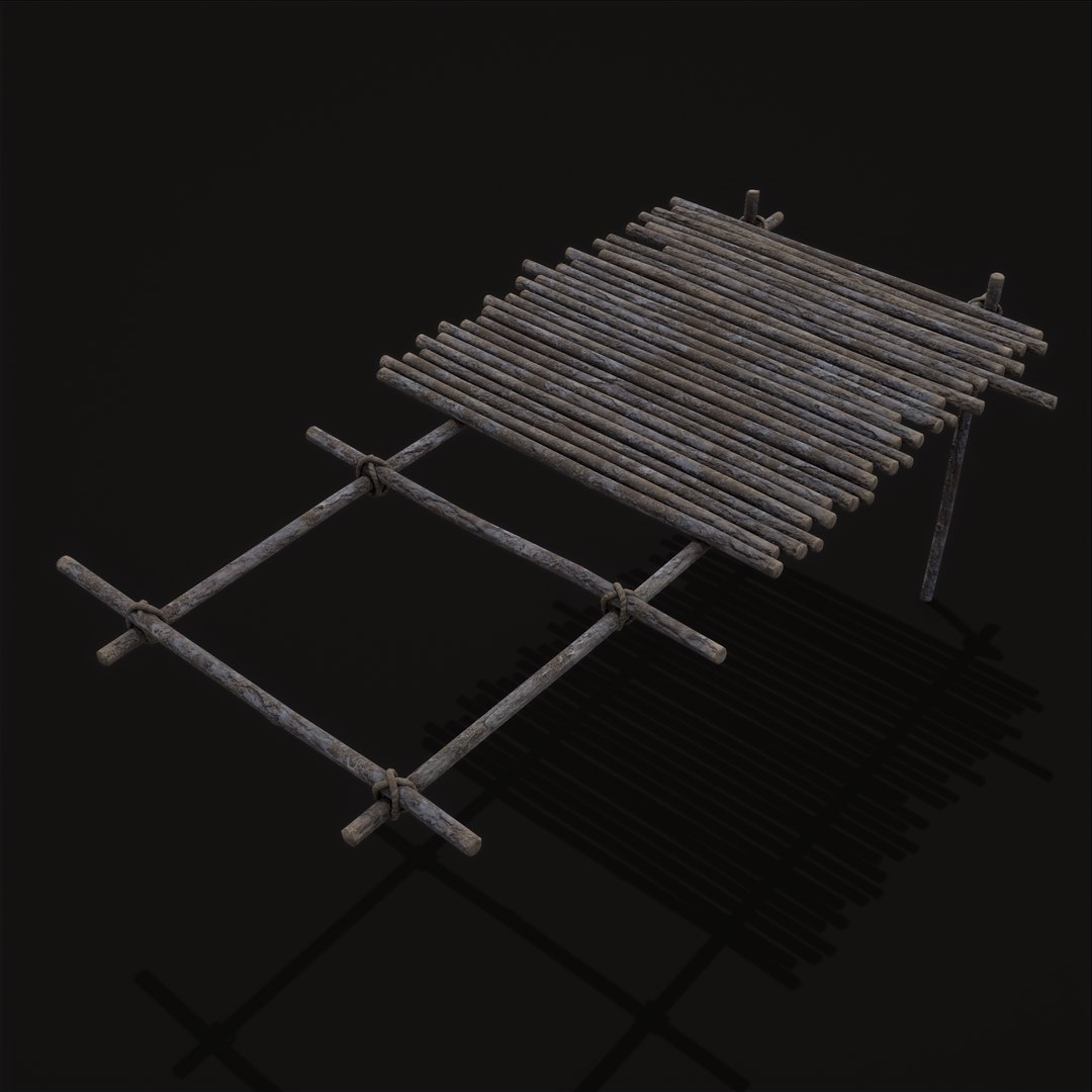 3D Primitive Tree Tied Fish Skinning Table Model - TurboSquid 1930308