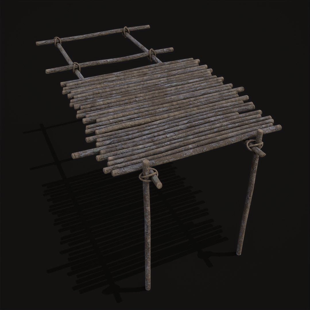 3D Primitive Tree Tied Fish Skinning Table Model - TurboSquid 1930308
