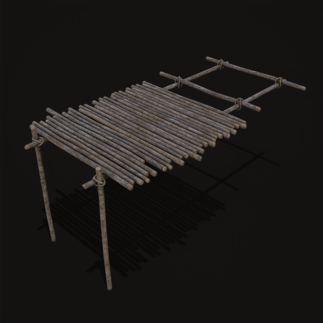 3D Primitive Tree Tied Fish Skinning Table Model - TurboSquid 1930308